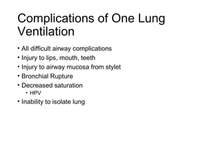 One lung ventilation | PPT