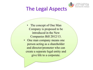 One man company for startups | PPT