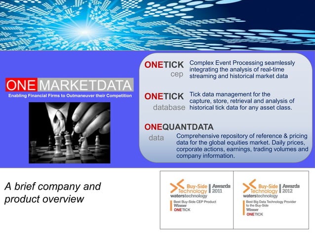 ONEMARKETDATA and ONETICK, a company and product overview | PPT