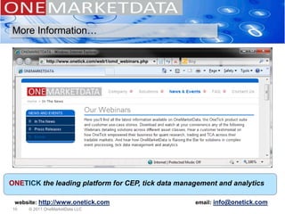 ONEMARKETDATA and ONETICK, a company and product overview | PPTX ...