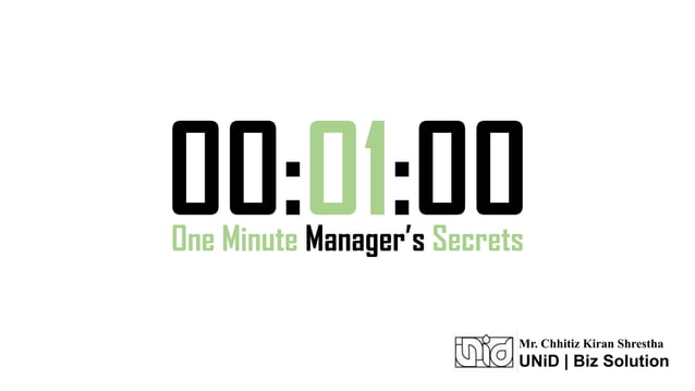 One minute manager | PPT
