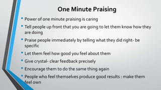 One Minute manager Book Review | PPT