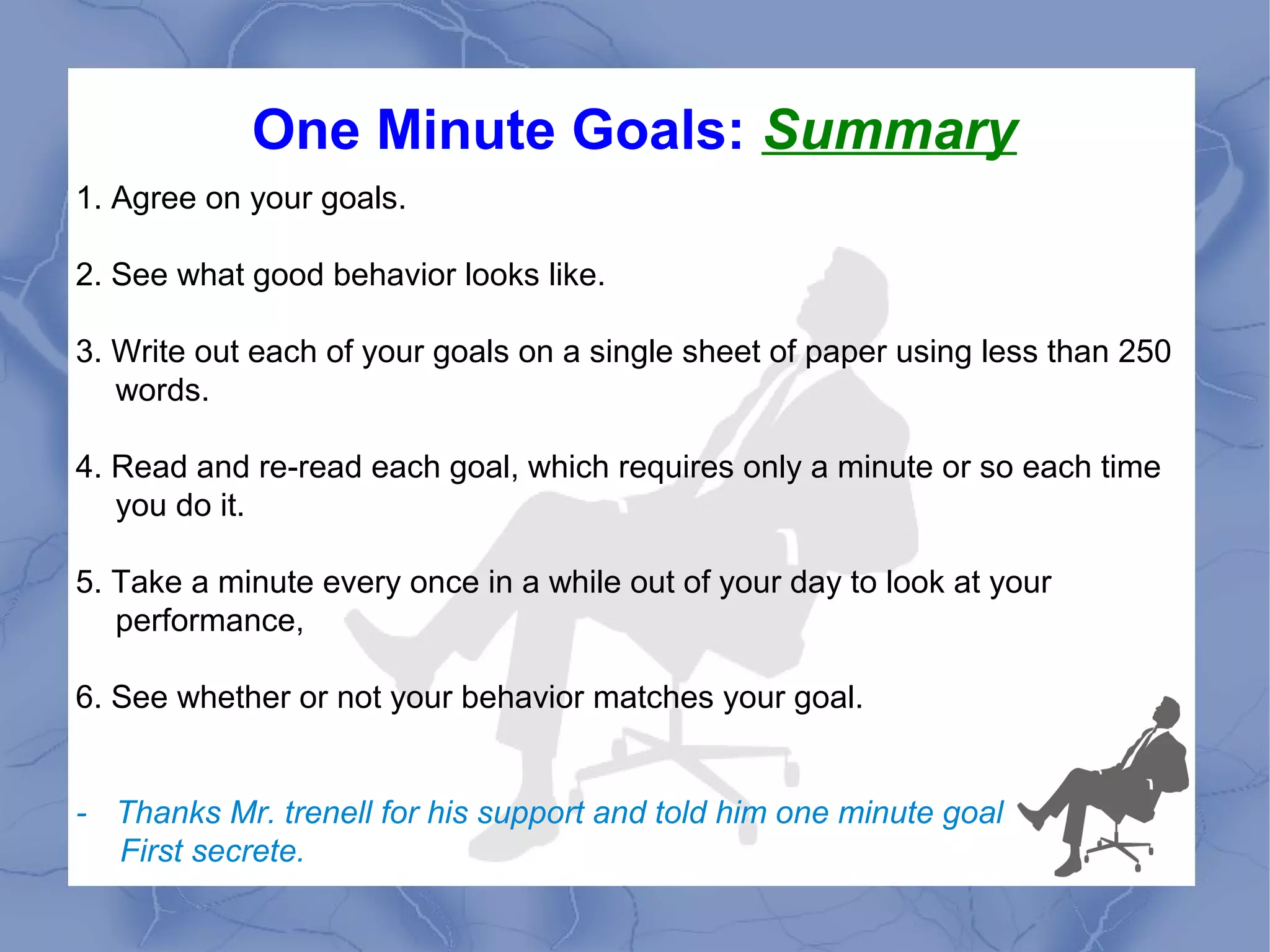 One minute manager In story | PPT