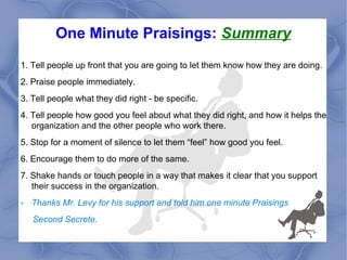 One minute manager In story | PPT