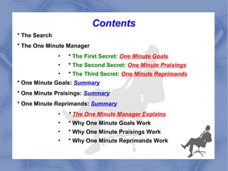 One minute manager In story | PPT