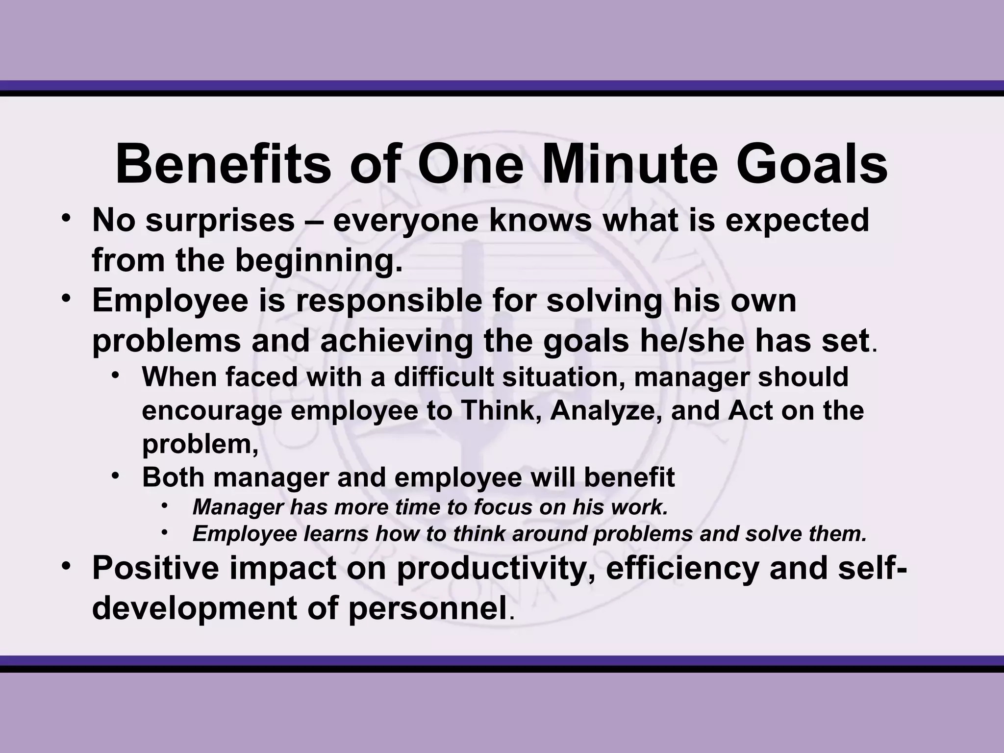 One minute manager presentation | PPT