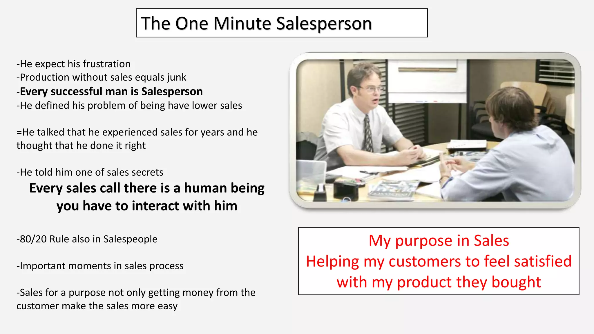 One minute sales person | PPTX