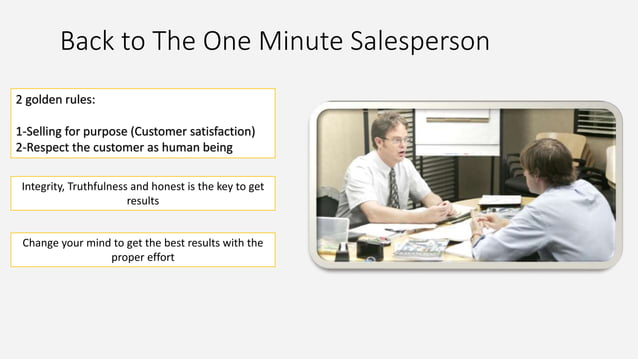 One minute sales person | PPTX | Sales | Business