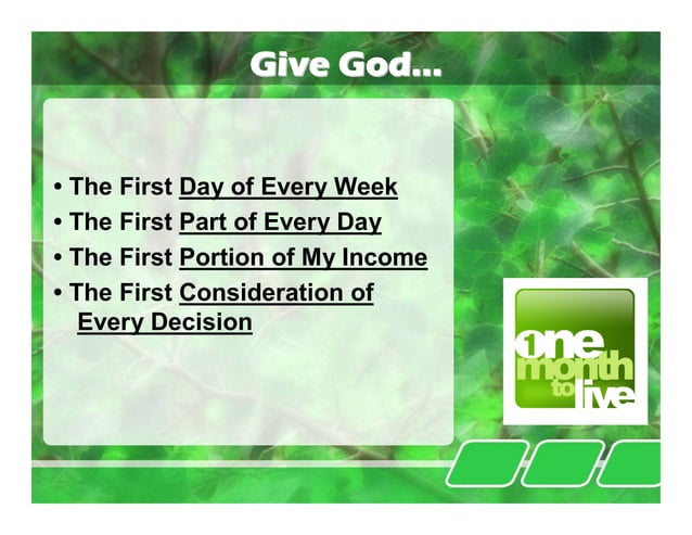 One Month to Live - Living the Dash | PDF | Christianity | Religion ...