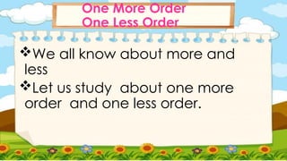 one more and one less order.pOWERPOINT PRESENTATAIONSSSS | PPT