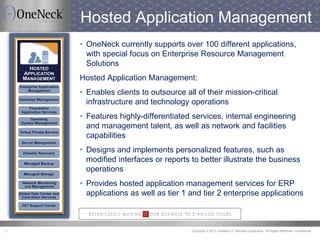 OneNeck Private Equity Solutions | PPT