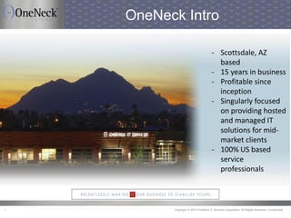 OneNeck Private Equity Solutions | PPT