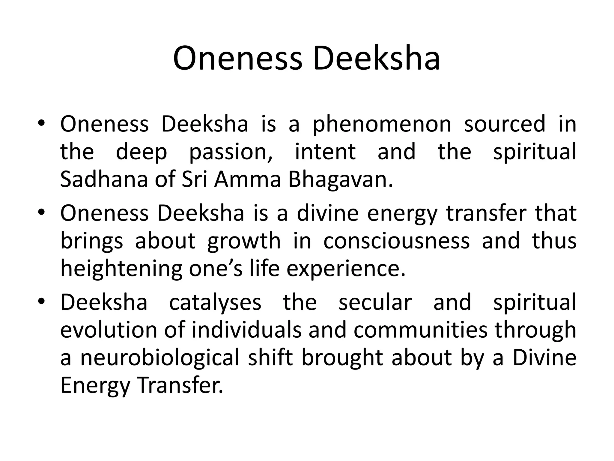 Oneness Deeksha | PPTX