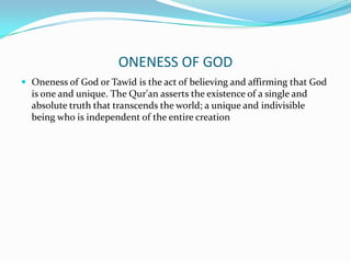Oneness of god in islam | PPTX