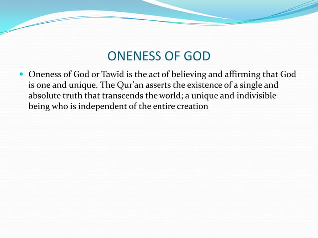 Oneness of god in islam | PPTX