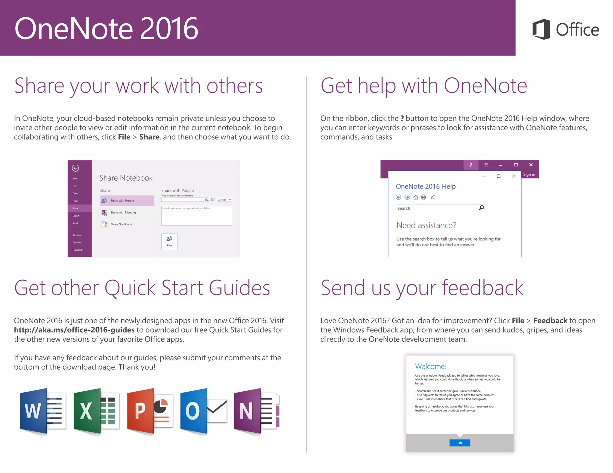 OneNote 2016 Quick Start Guide | PDF