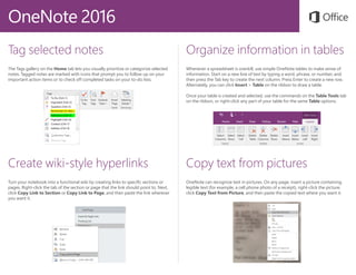 OneNote 2016 Quick Start Guide | PDF