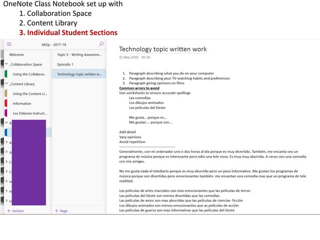 One note class notebook examples | PPTX