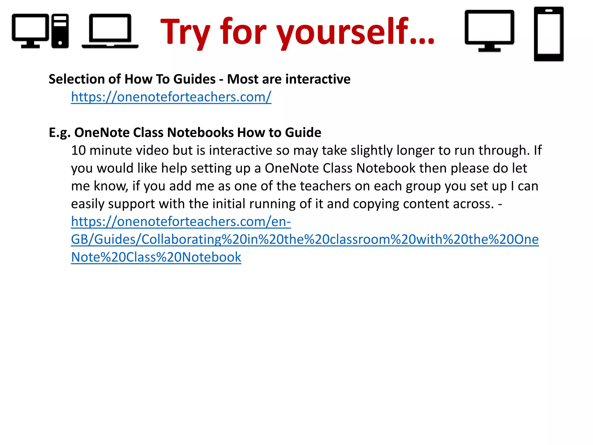 One note class notebook examples | PPTX