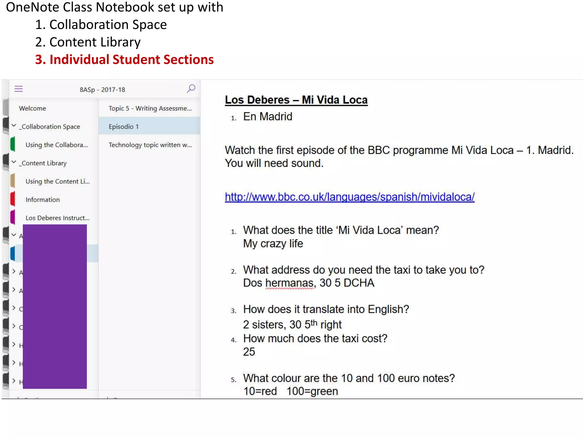One note class notebook examples | PPTX