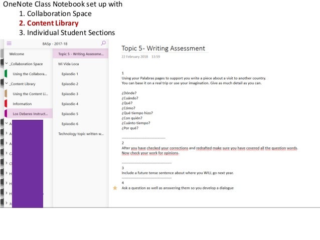One note class notebook examples