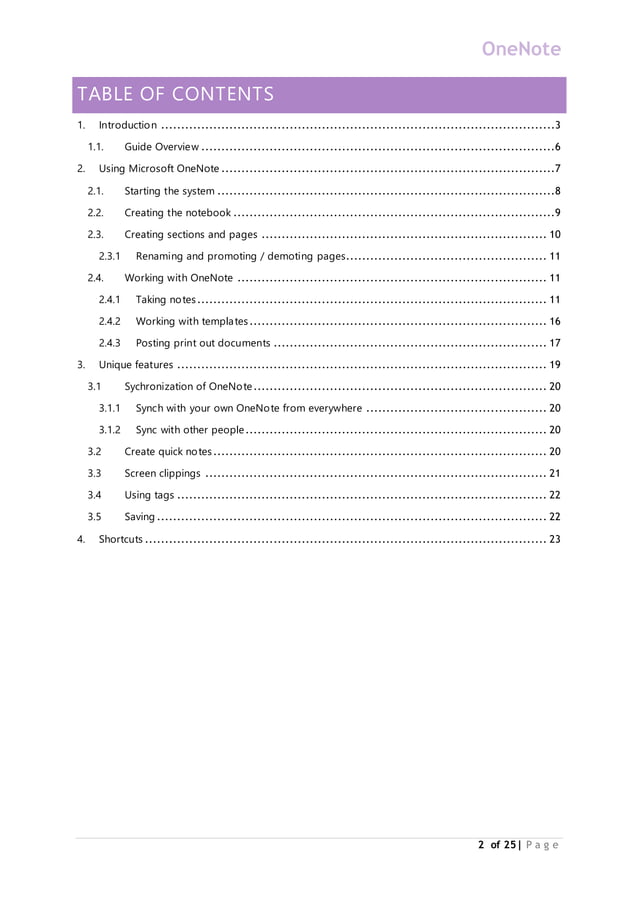 Microsoft OneNote Guidebook | PDF