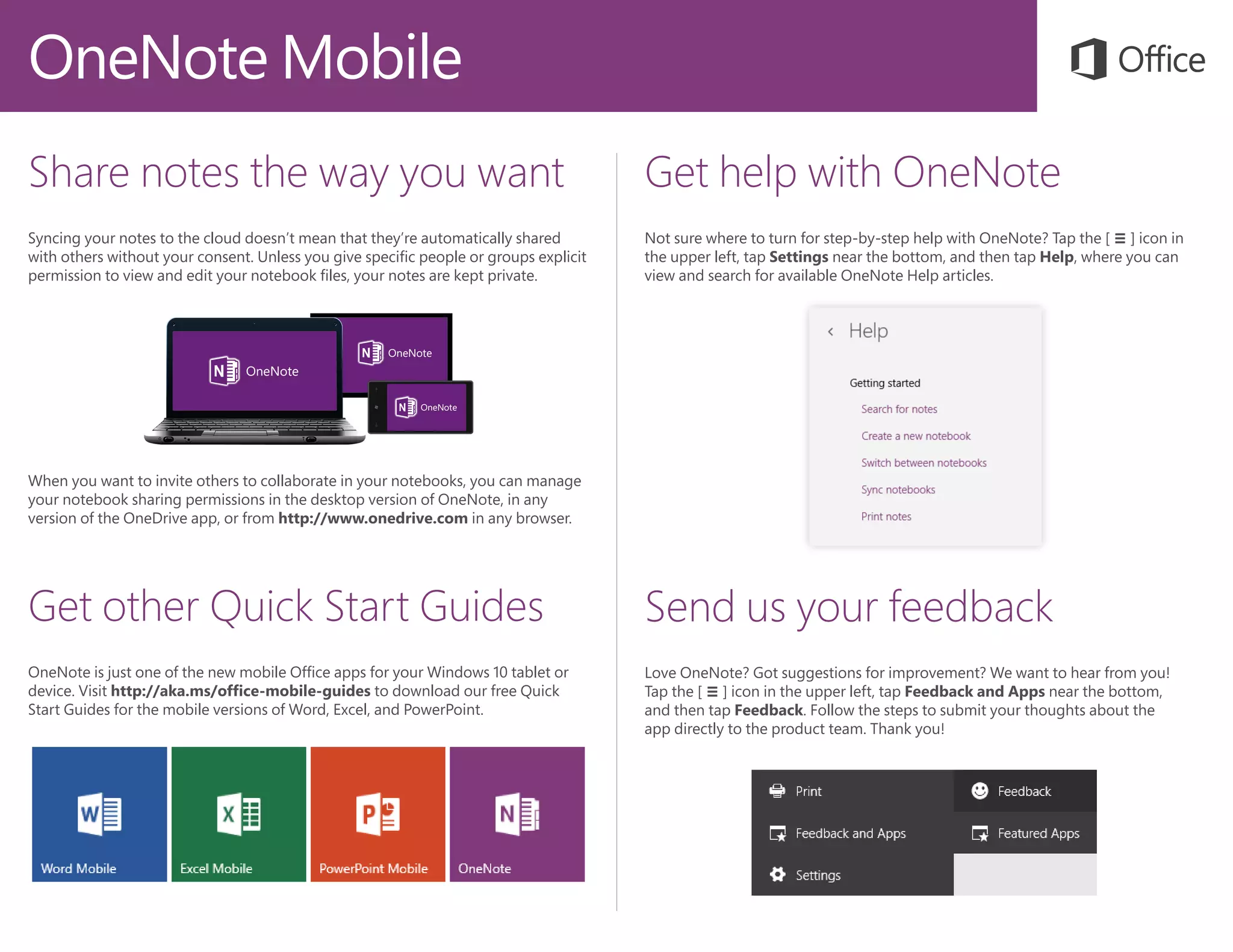 Microsoft Onenote Mobile Quick Start Guide | PPT