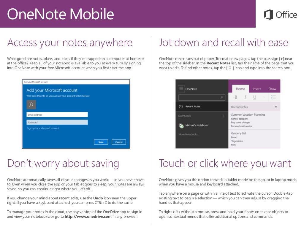Microsoft Onenote Mobile Quick Start Guide
