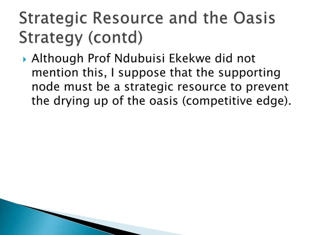 One oasis strategy | PPTX