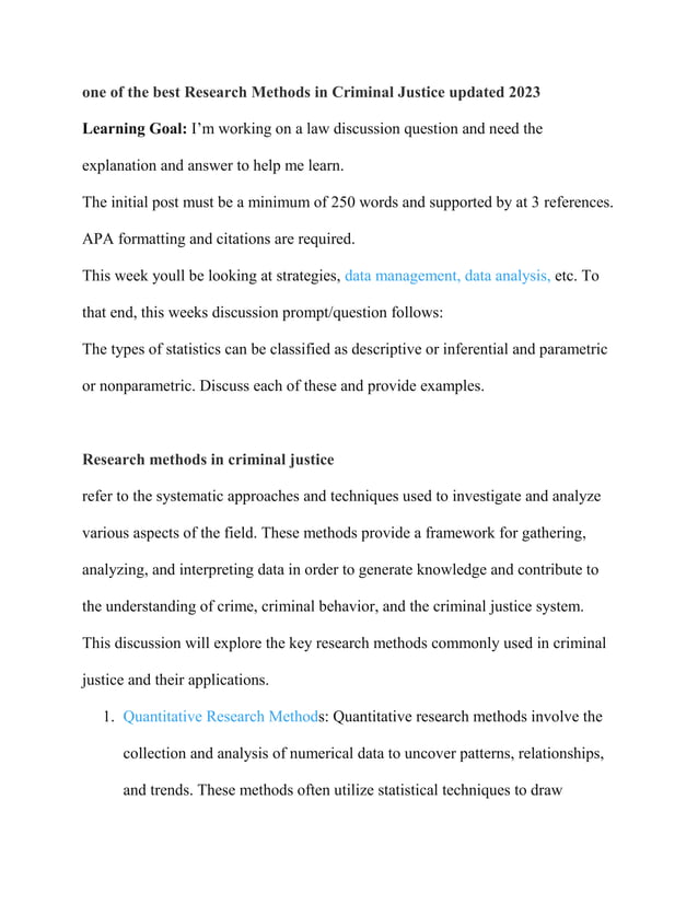 one of the best Research Methods in Criminal Justice updated 2023 doc 3 ...