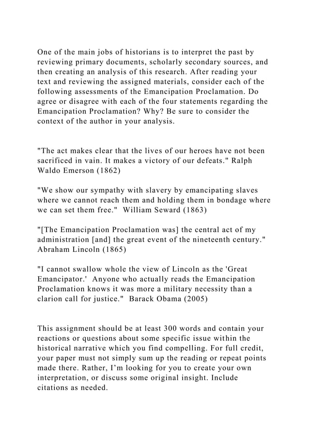 One of the main jobs of historians is to interpret the past by revie ...