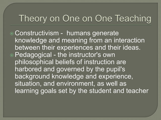 One on one instruction too | PPTX