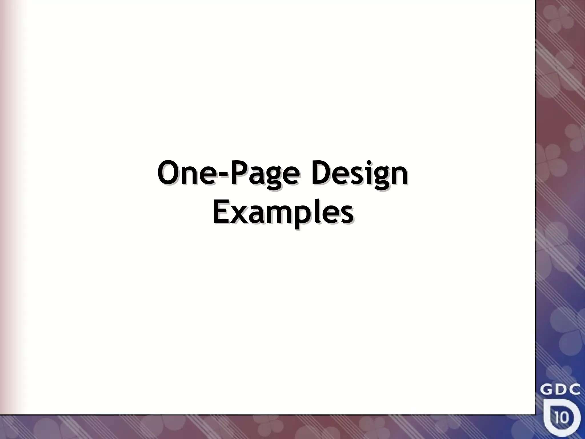 One pagedesigns | PPT