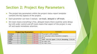 One page effective project status report | PPTX