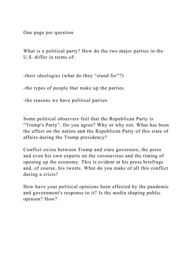 One page per question What is a political party How do the tw.docx