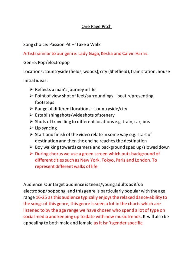 One Page Pitch: Revised | DOCX