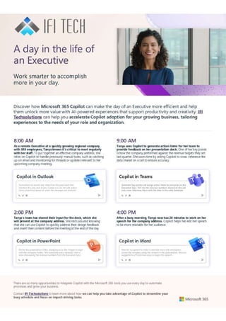 A Day in the Life of an Executive with Microsoft 365 Copilot | PDF