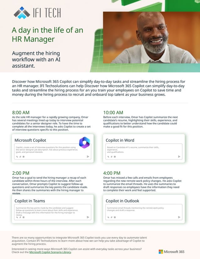 A Day in the Life of an HR Manager with Microsoft 365 Copilot | PPTX