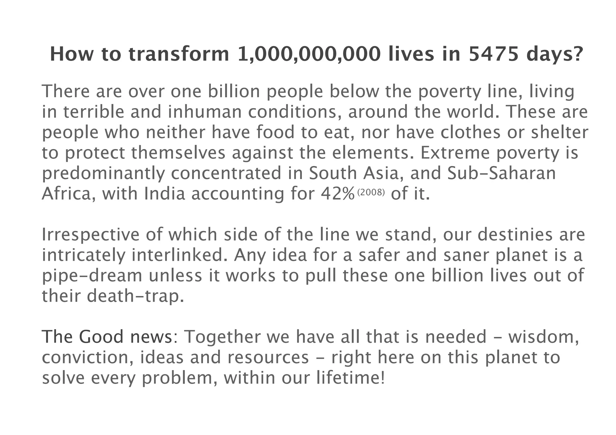 How to transform a billion lives in 5475 days | PDF