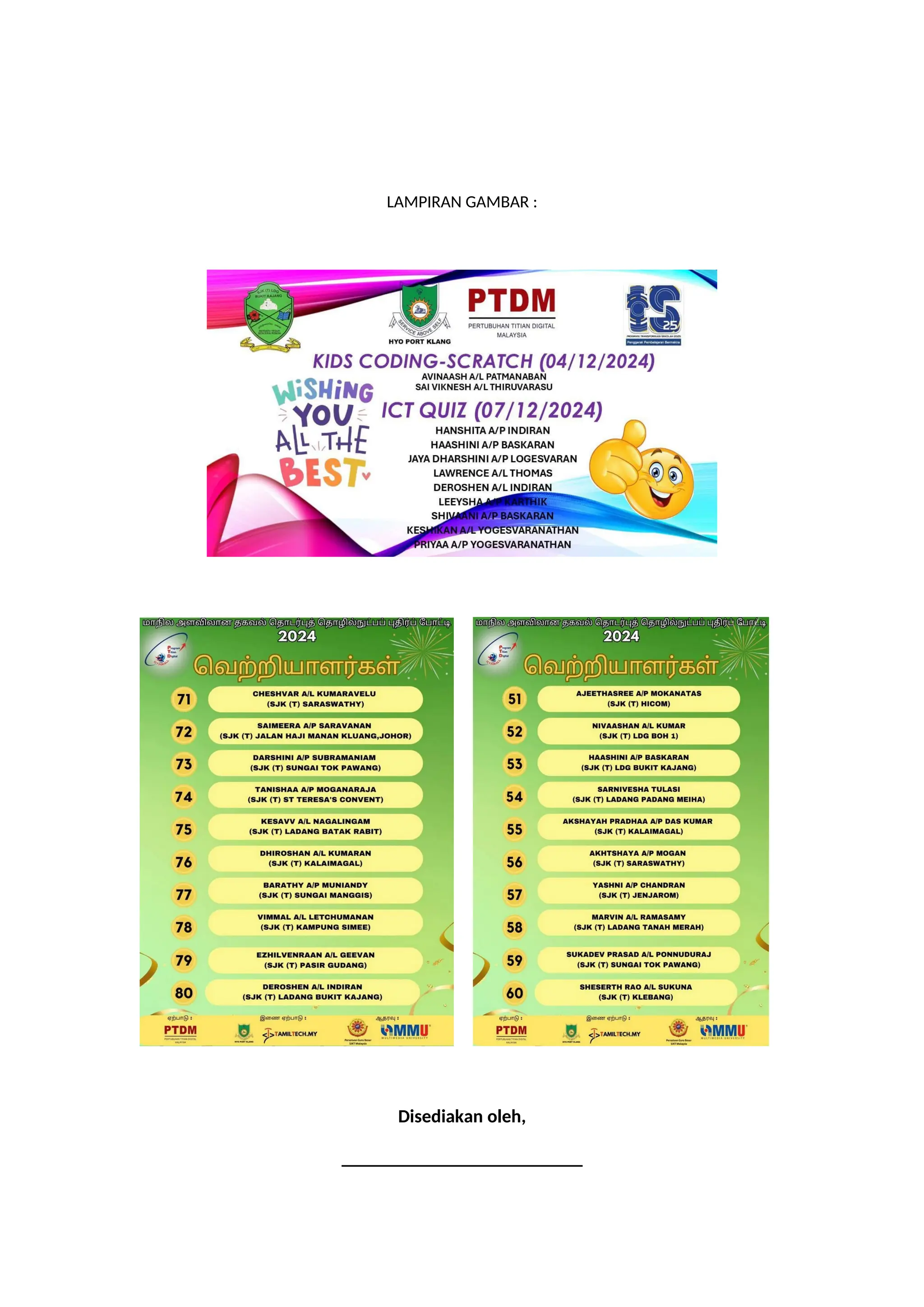 ONE PAGE REPORT- LAPORAN KOKURIKULUM SATU MUKA | DOCX