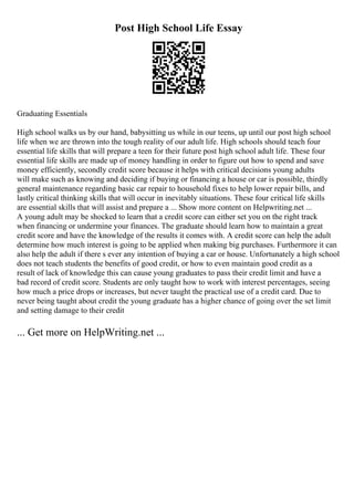 One Paragraph Essay Sample | PDF