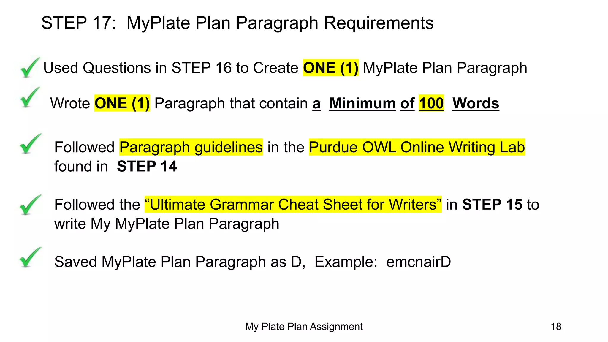 MyPlate plan PowerPoint Presentation | PPTX