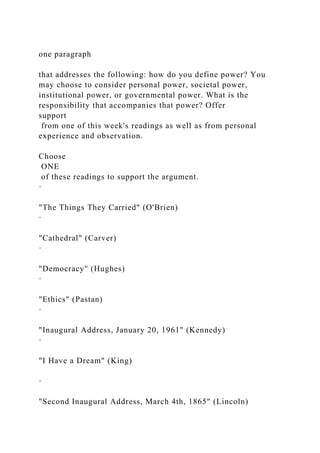 one paragraphthat addresses the following how do you define pow.docx