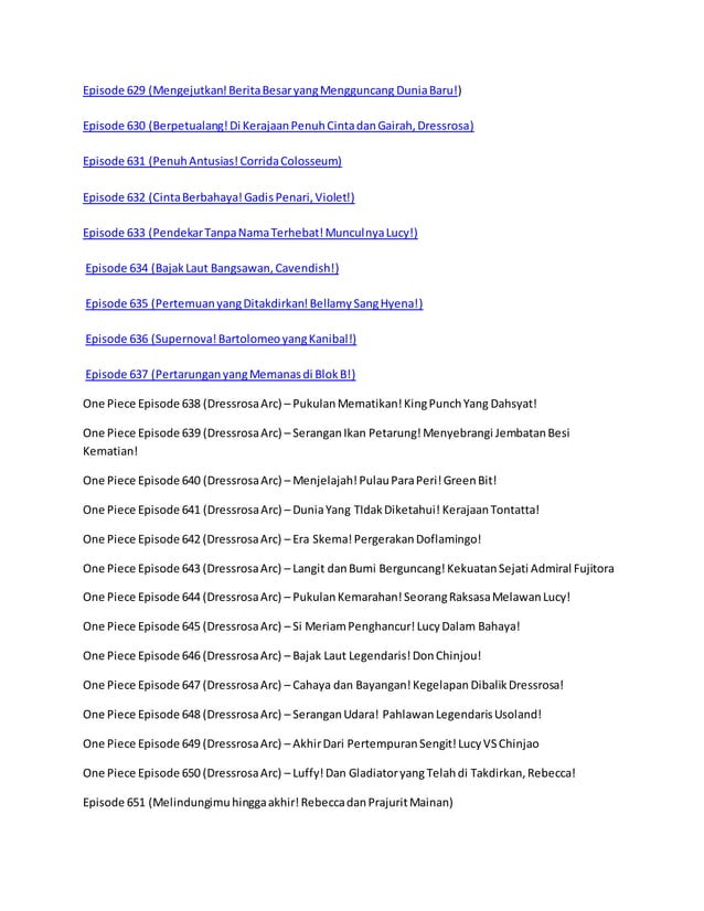 One piece episode 629 | PDF