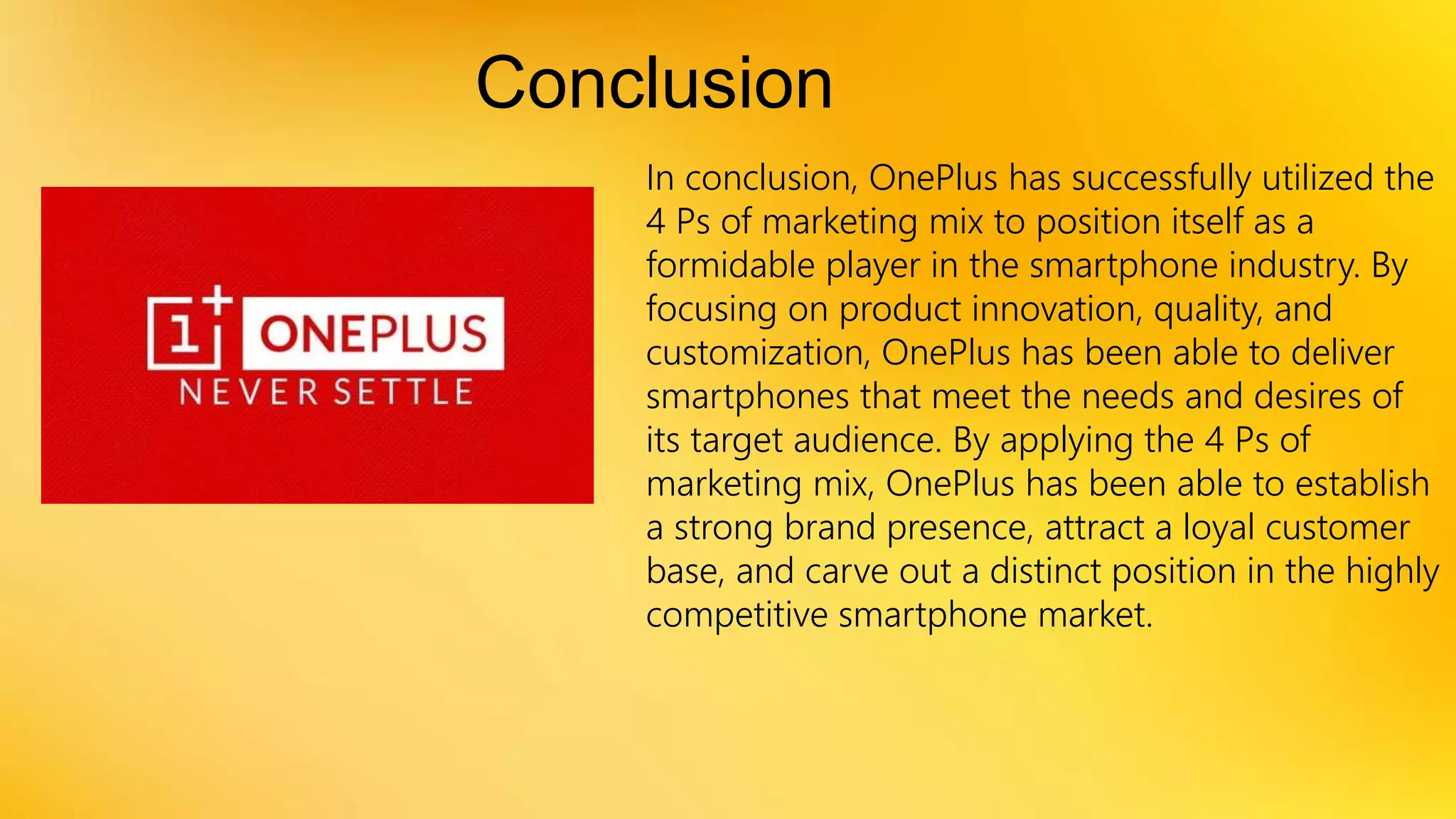 Oneplus Marketing Mix | PPTX