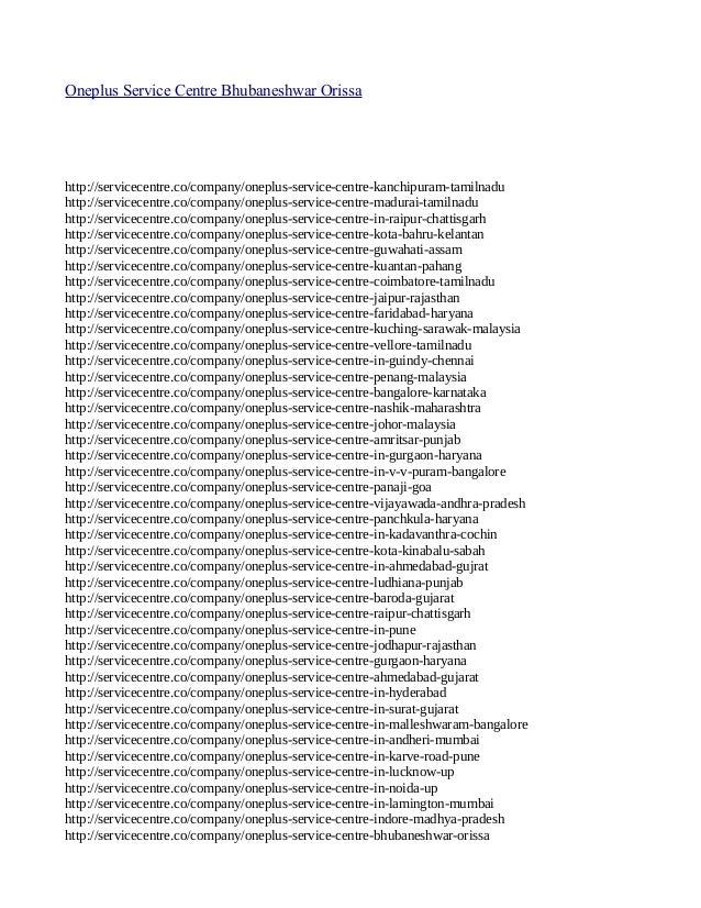 Oneplus repair center list in India