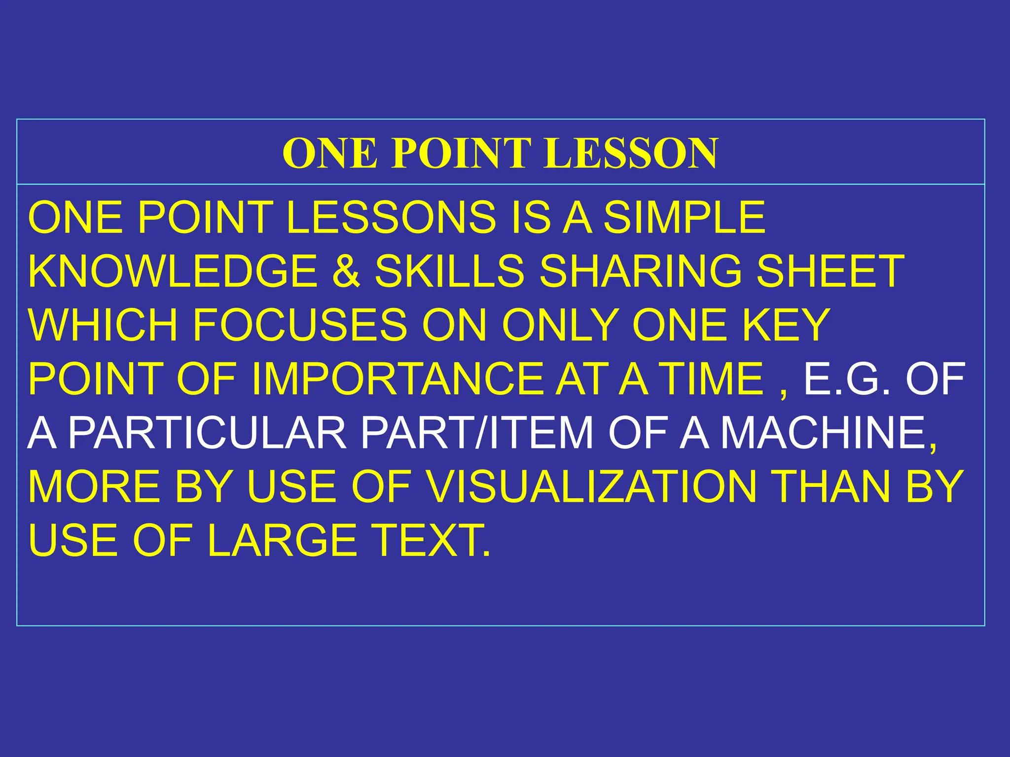 ONE POINT LESSONS-part1 .ppt, OPL TPM JH | PPT
