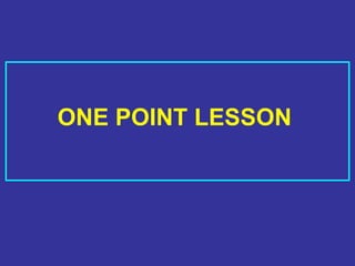 ONE POINT LESSONS-part1 .ppt, OPL TPM JH | PPT