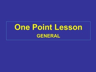 ONE POINT LESSONS-part1 .ppt, OPL TPM JH | PPT
