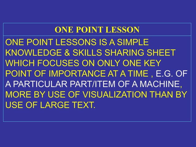 ONE POINT LESSONS-part1 .ppt, OPL TPM JH | PPT